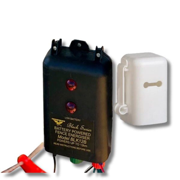 12km B120 Battery Electric Fence Energiser with Cap Insulators - Thund ...