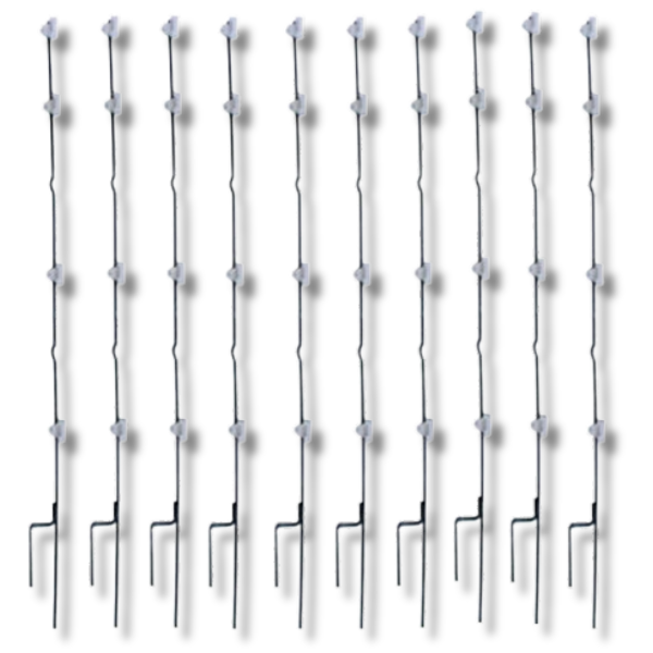 40x 1500mm Multiwire Tread-In Posts for Strip Graze Electric Fencing ...