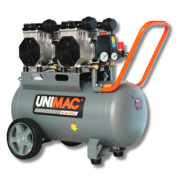 50L 3HP Silent Oil-Free Portable Electric Air Compressor with Twin Nit ...