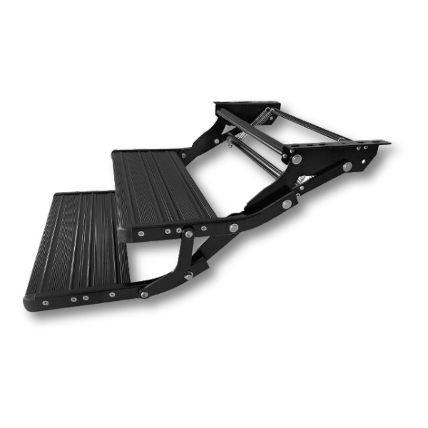 Double Bolt On Step Caravan / RV Black – Off Grid Living Supplies