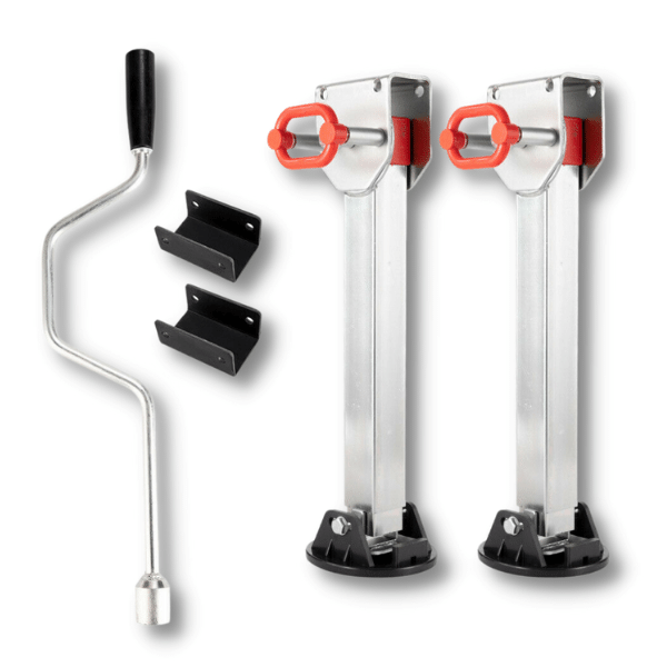 2x Drop Down Corner Legs for Caravans / Camper Trailers - 430mm-590mm – Off Grid Living Supplies